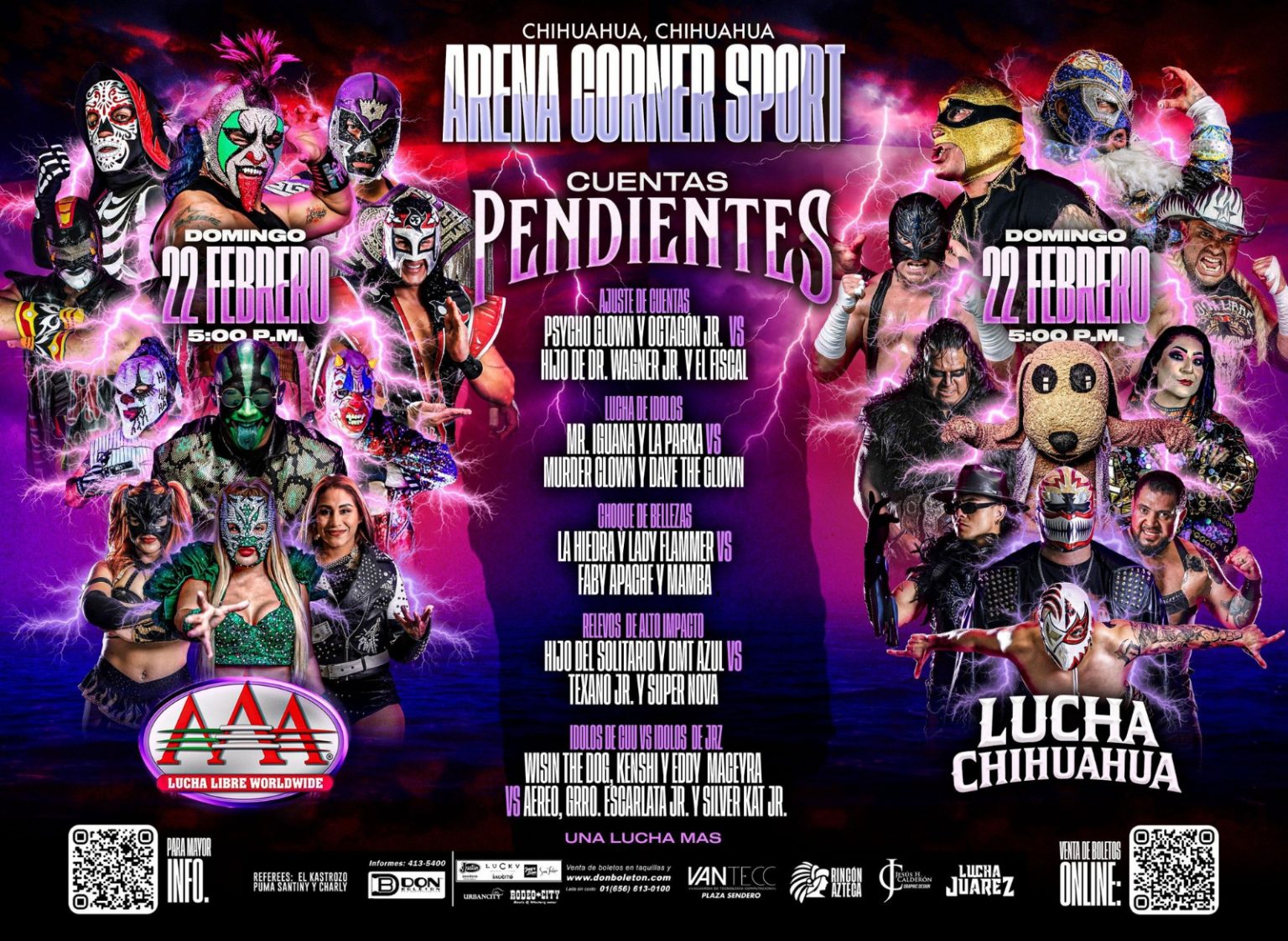 “Cuentas Pendientes”: Lucha Libre AAA llega a la Arena Corner Sport en ...